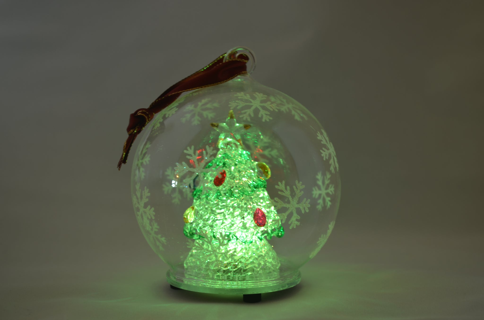 Light-up Christmas Tree Glass Globe Ornament – Bohemia Gifts & Crystals