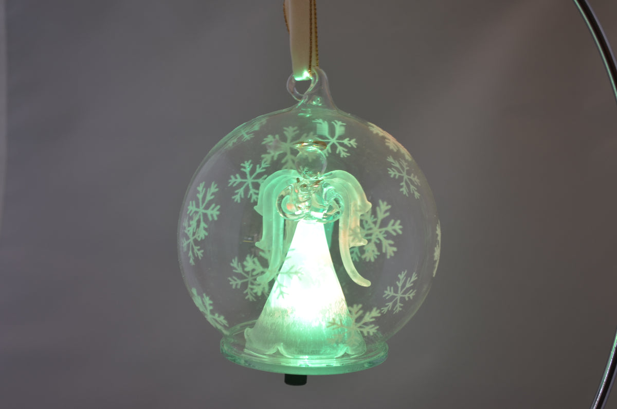 Light-up Angel Glass Globe Ornament (White Wings) – Bohemia Gifts ...